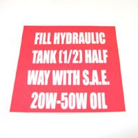 FILL HYDRAULIC TANK DECAL